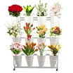 Mustrod 3-Layer Moving Plant Shelf Flower Display Stand Metal Florist ...