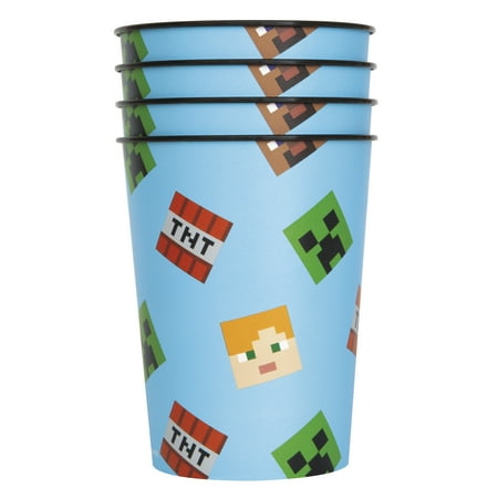 Minecraft Plastic 16oz Cups, 4ct - Walmart.com - Walmart.com
