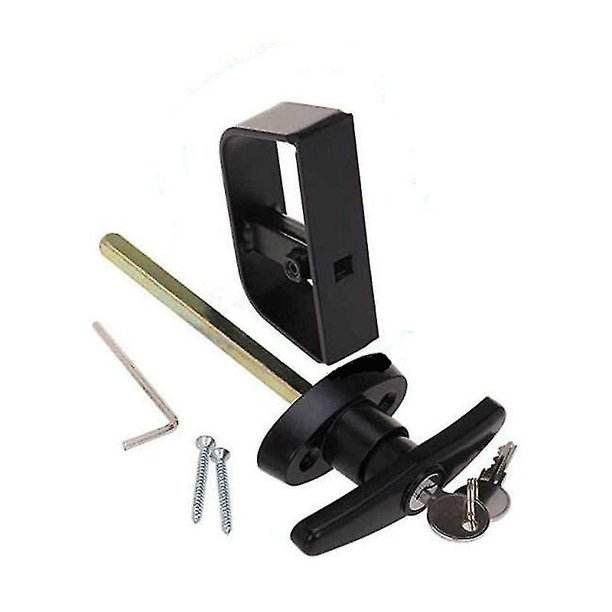 Black Garage Door Lock Shed Door Lock Shaft T-handle Lock Kit For ...