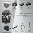 55mm Low Profile Ball Head ARTCISE KB55 Heavy Duty Tripod Head Full Metal CNC Machined with ...