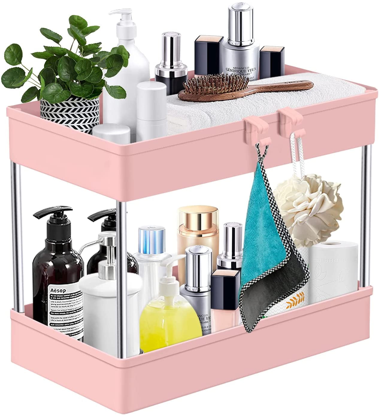 Slim Rolling Storage Cart Kitchen Small Shelves Organizer with Casters ...