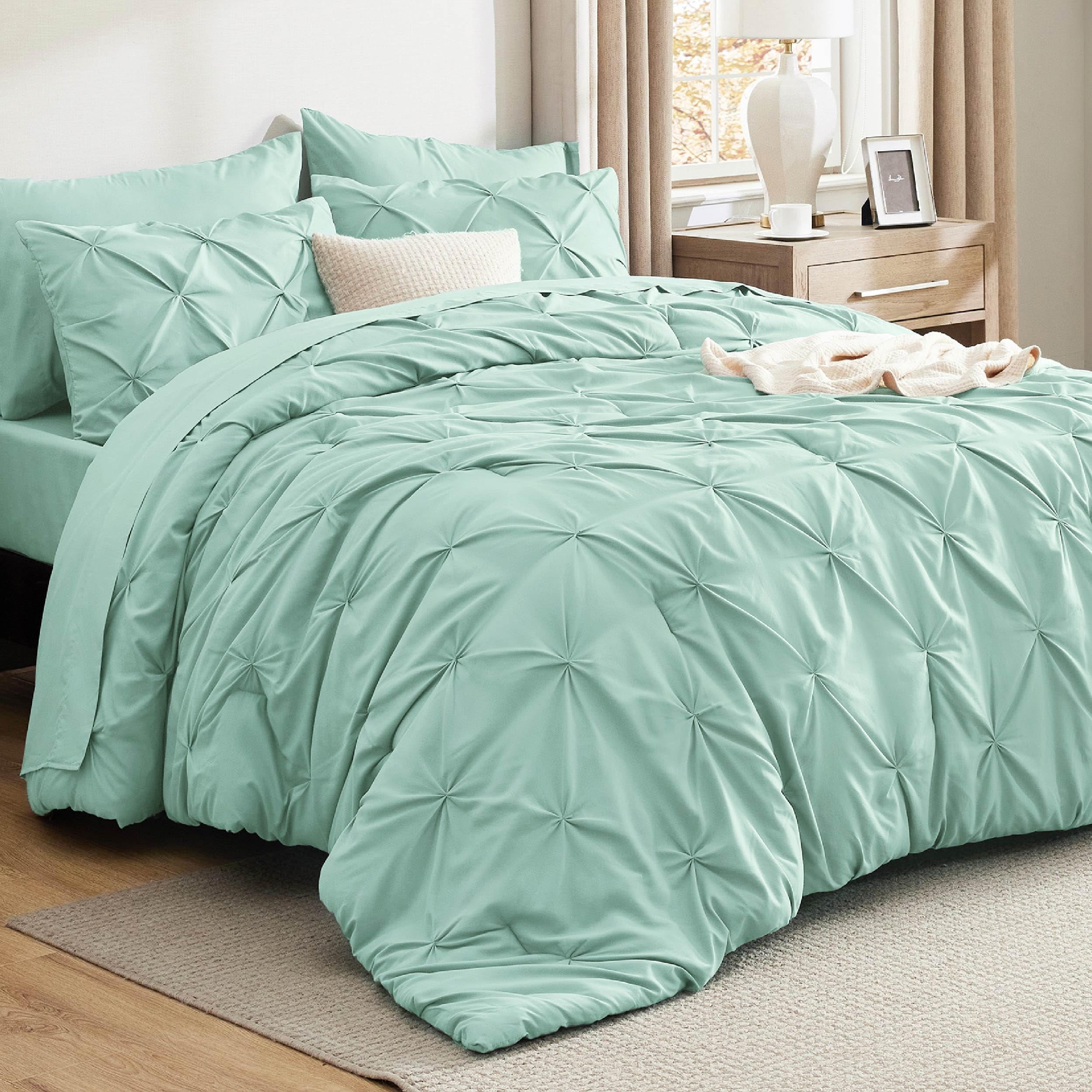 Juego de edredón Bedsure, tamaño doble, verde menta, 5 piezas | Walmart ...