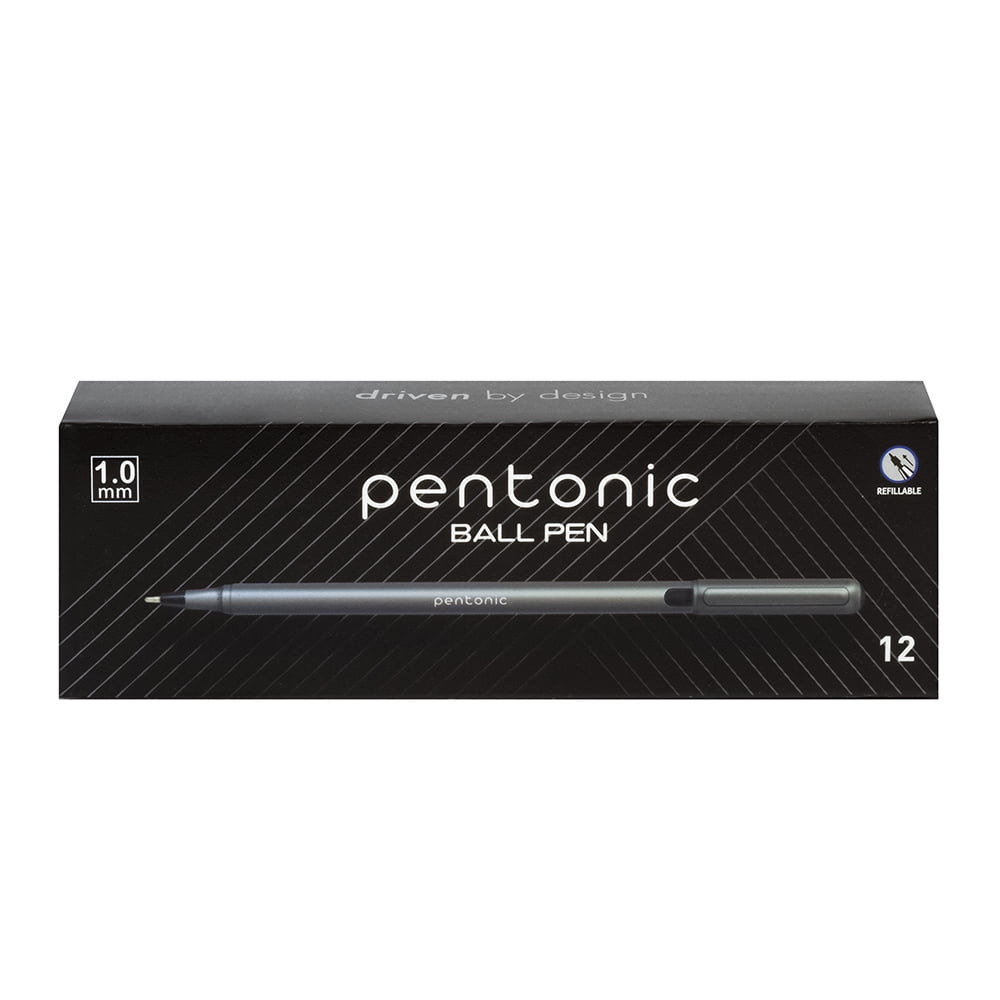 Bolígrafo Pentonic Ball Pen 1.0 mm Caja con 12 Piezas color Negro ...