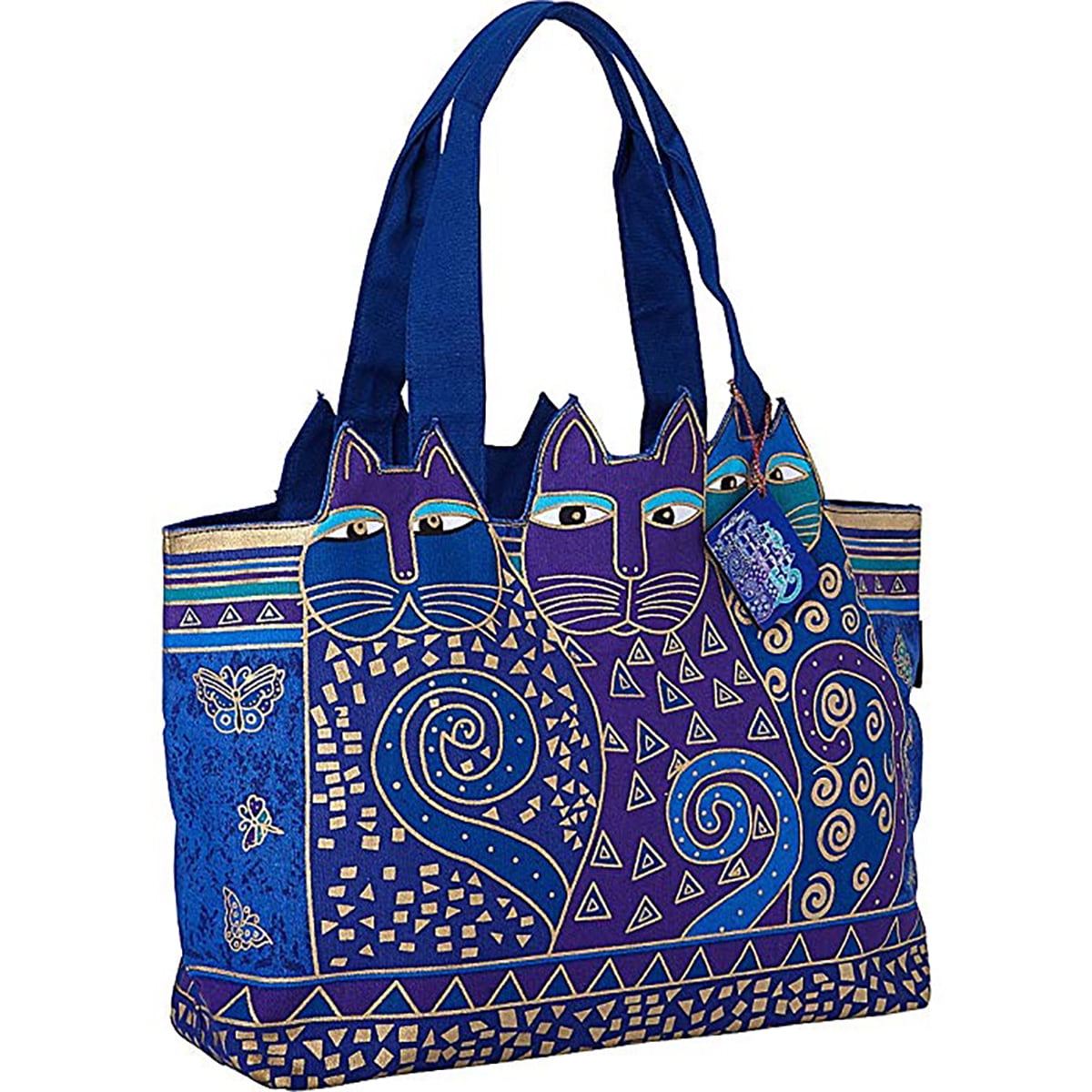 Laurel Burch Indigo Cats Large Cutout Shoulder Tote (Indigo Cats ...