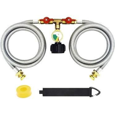 3 Way Propane Splitter with Gauge Brass Propane Tank 3Y Splitter ...