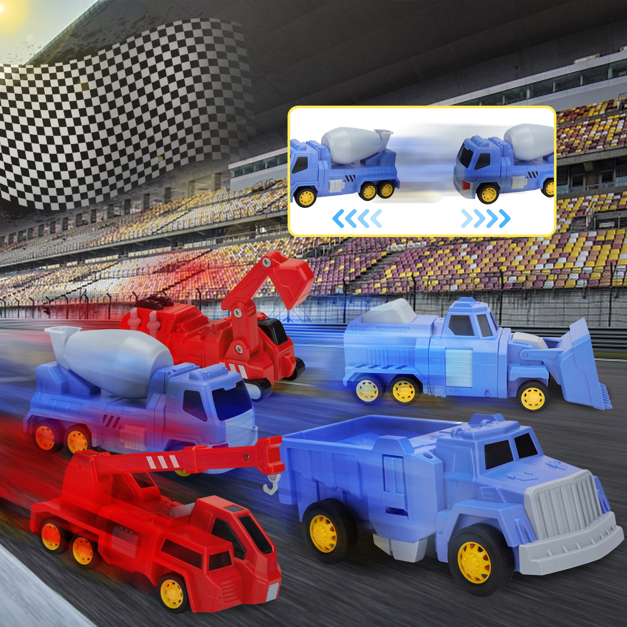 Buy Kids 5-in-1 Construction Vehicles Robot Set Robot Toys Construction ...