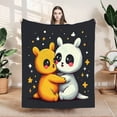 Cozy Flannel Blanket with Adorable Cartoon Characters - Soft Warm ...