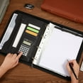 Zippered Portfolio Organizer, Leather Padfolio Binder, Professional ...