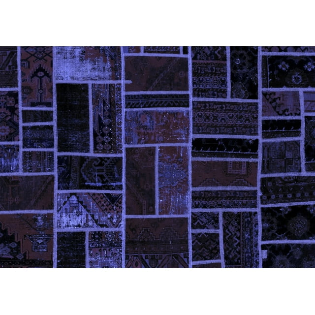 Ahgly Company Machine Washable Indoor Rectangle Abstract Blue Modern ...