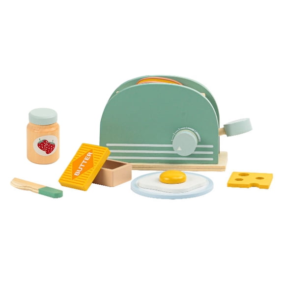 Hape Pop-Up Toaster Set, Kid's Wooden Toy Kitchen Accessory Playset, 7 ...