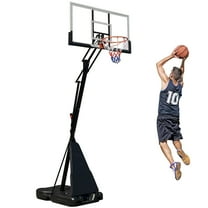 First Team OmniChamp Eclipse Steel-Glass-HDPE Portable Basketball System44; Black - Walmart.com
