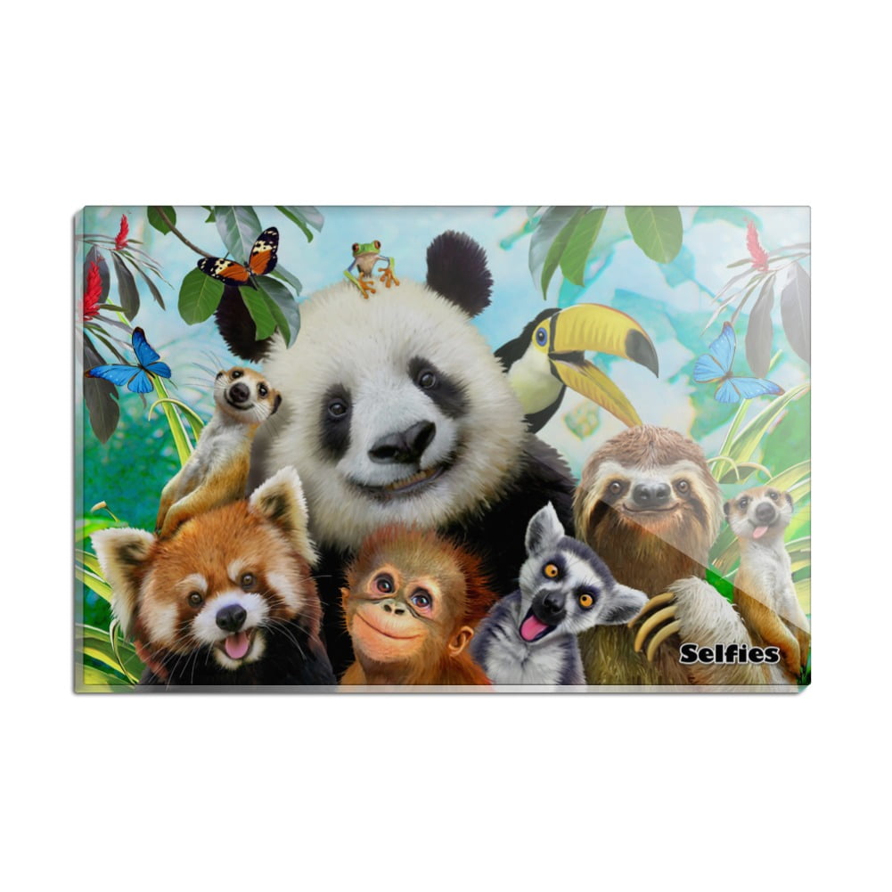 Zoo Animals Selfie Panda Bear Sloth Meercat Monkey Lemur Rectangle ...