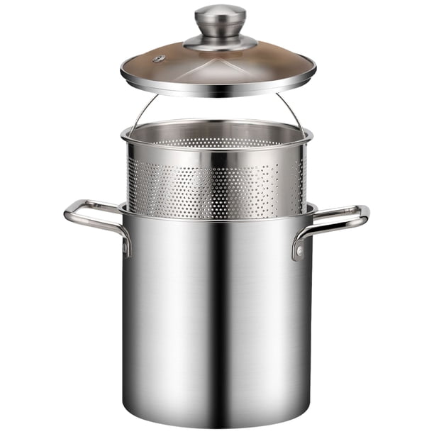 1 Juego de olla para freír de acero inoxidable, cesta pequeña para ...