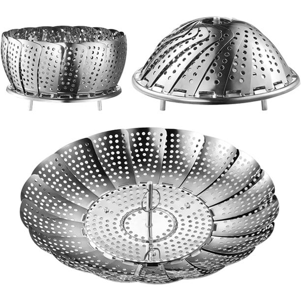 Folding Steamer Basket, Stainless Steel Kitchen Steamer Suitable for ...