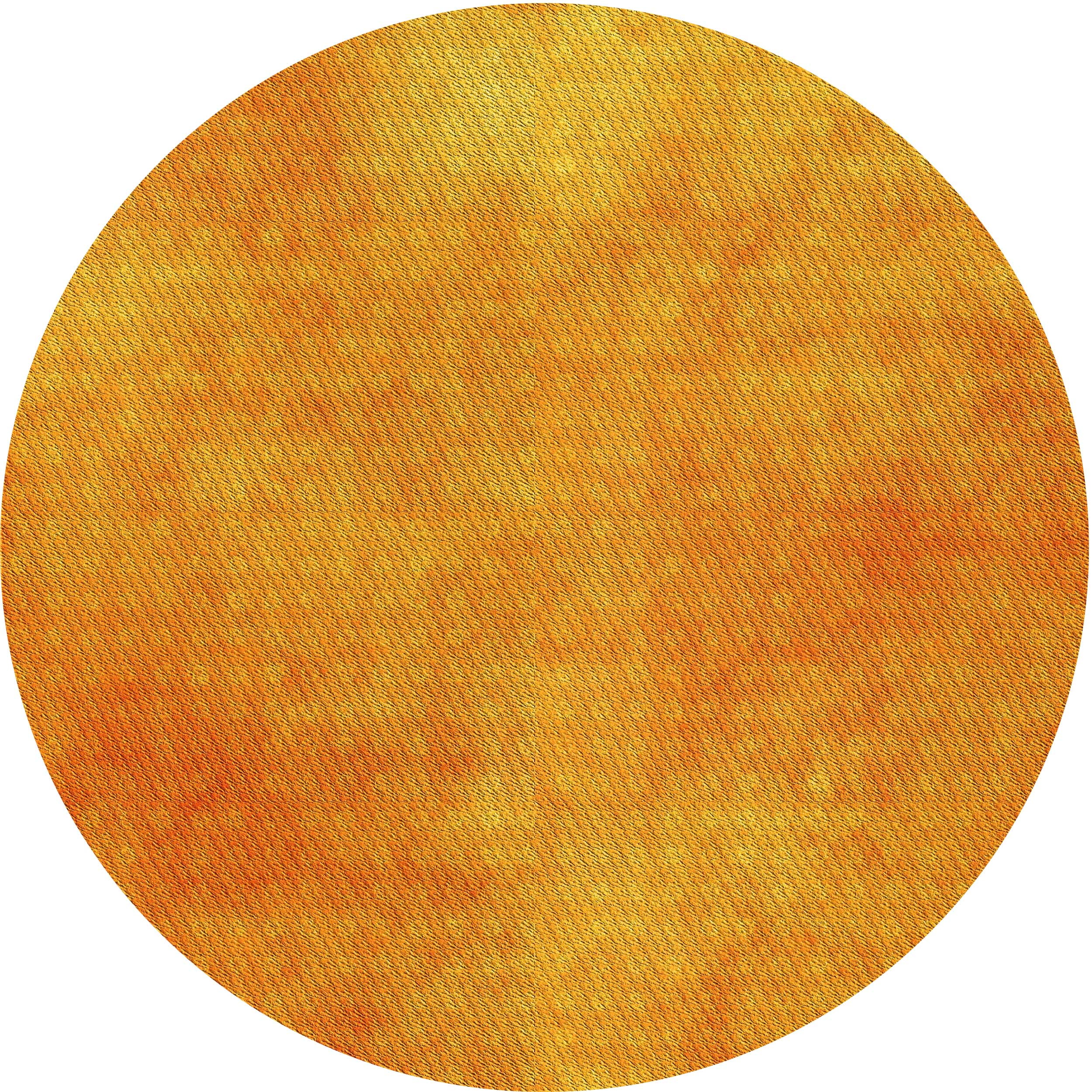 Ahgly Company Indoor Round Patterned Neon Orange Area Rugs, 7' Round ...