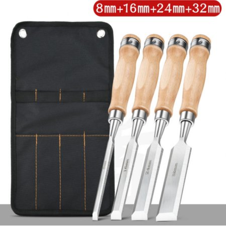 4-piece flat chisel set (8+16+24+32) professional wooden scissors with ...