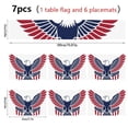 7 Piece Linen Table Runner and Placemats Set, Eagle With Shield And ...