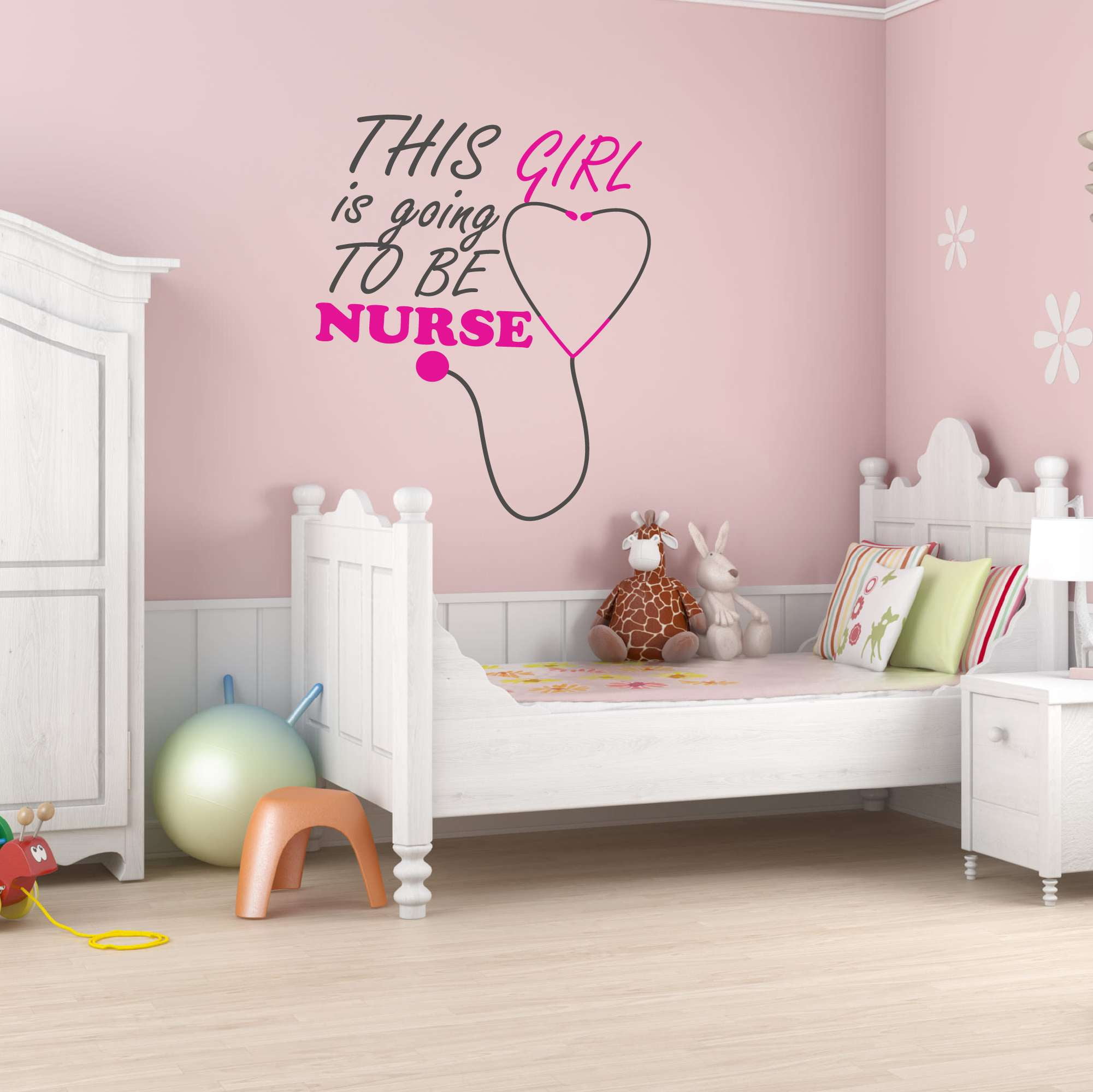 Girls This Girl is going to be Nurse Cute Girly Wall Decal Decoration ...