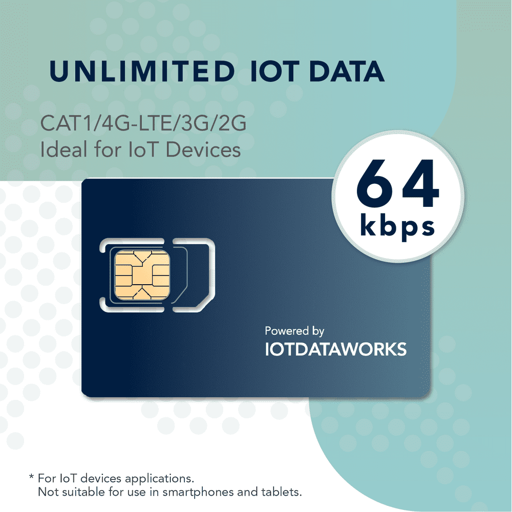 IoTDataWorks Unlimited IoT SIM Card with 12-Month Service | No ...