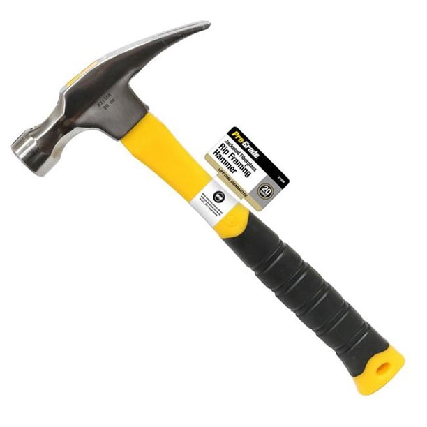 Pro-Grade 31358 20 oz Rip Framing Hammer with Jacketed Fiberglass ...