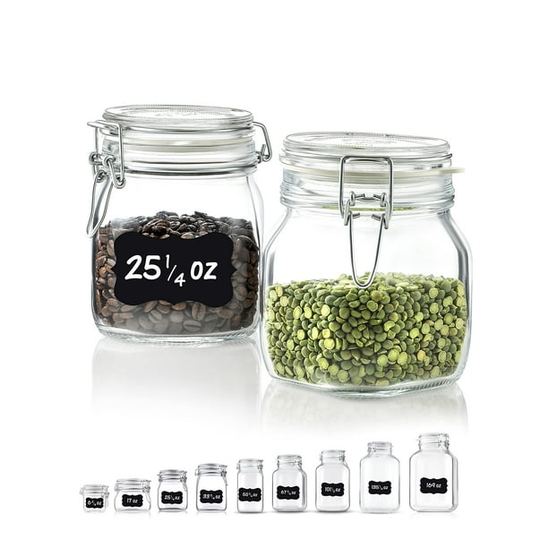 Bormioli Rocco glass Fido Jars - Hermetic Sealed Hinged Airtight Lid ...