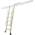 Mon Stainless Steel Rolling Library Ladder for Bookshelf, Silver ...
