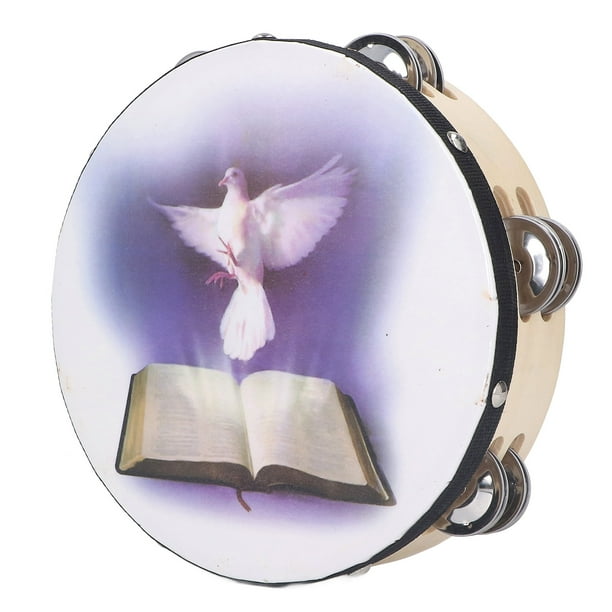 Handbell Clap Drum,8 Inch Tambourine Double Handled Tambourine Inch ...