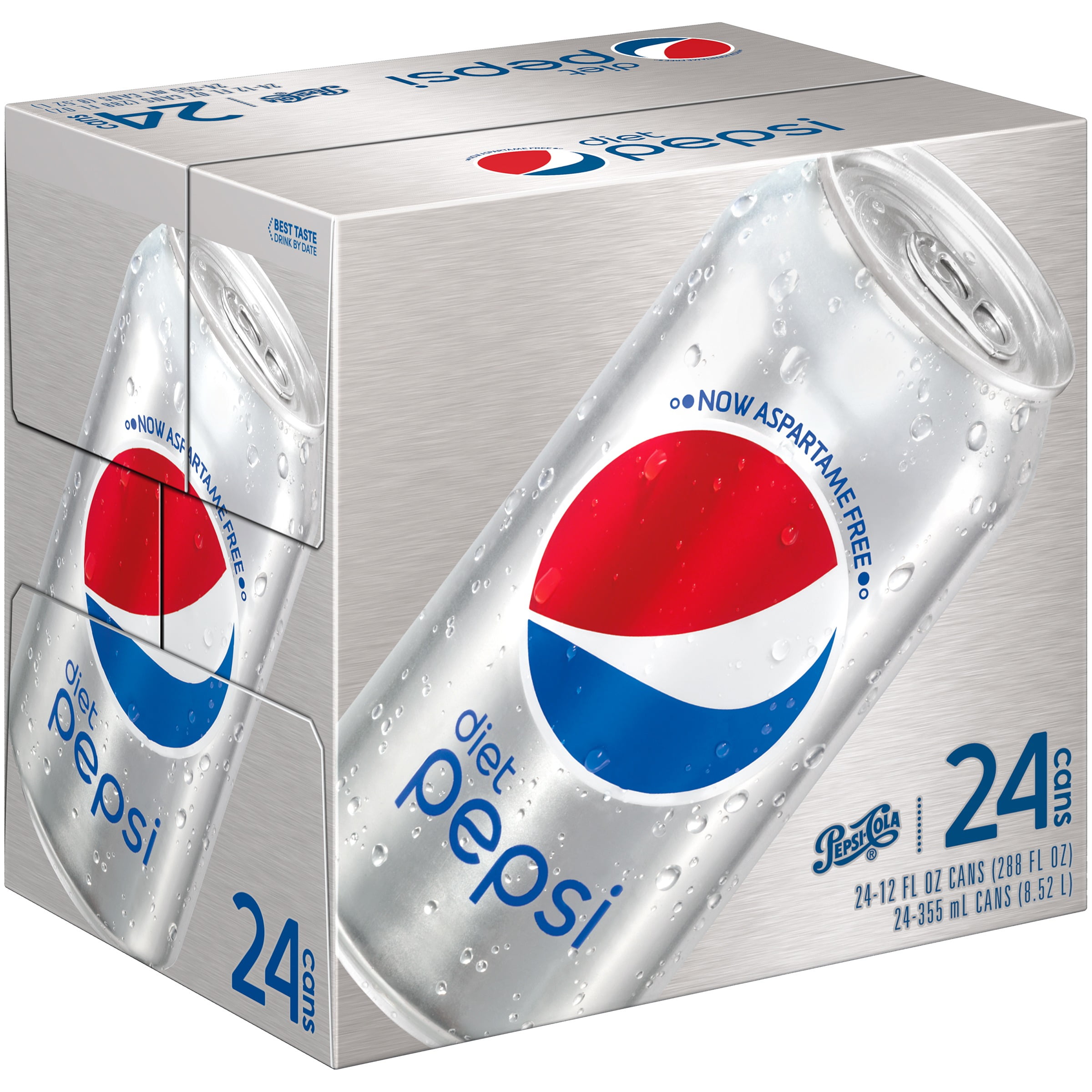 Pepsi Diet Cola Soda 12 Fl Oz 24 Count