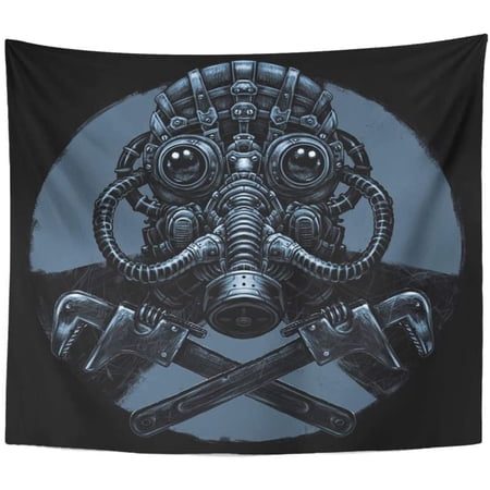 Tapestry Wall Hanging Steampunk Gas Biohazard Toxic Sign Chemical Acid ...
