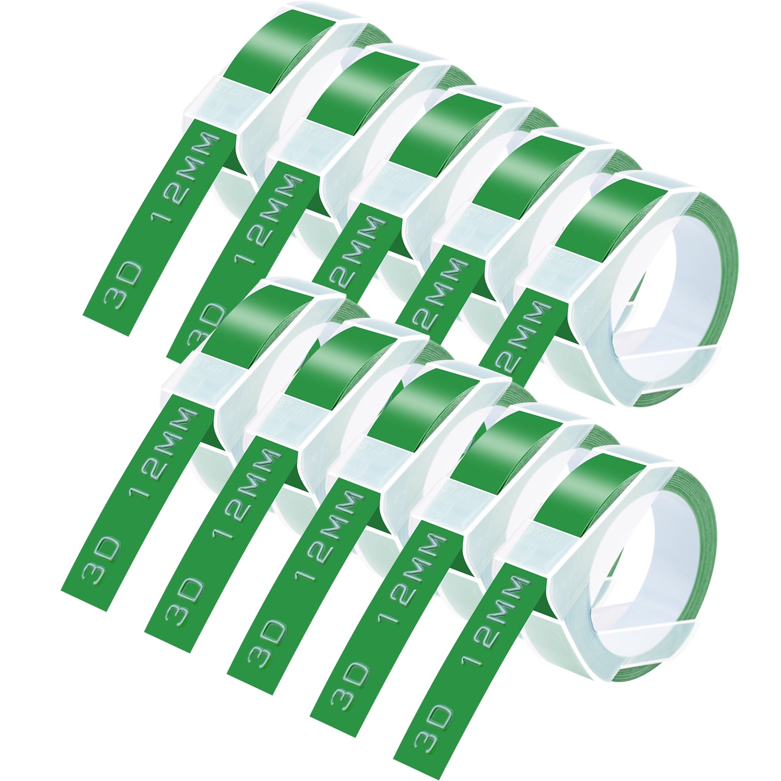 GREENCYCLE 10PK Compatible for Dymo 3D Plastic Embossing Labels 521203 ...