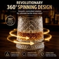 Borikise Spinning Whiskey Glasses 360 Degree Rotating Crystal Tumbler ...