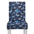 HELLHERO Stretch Polyester Fabric Dining Chair Covers, Blue Butterfly ...