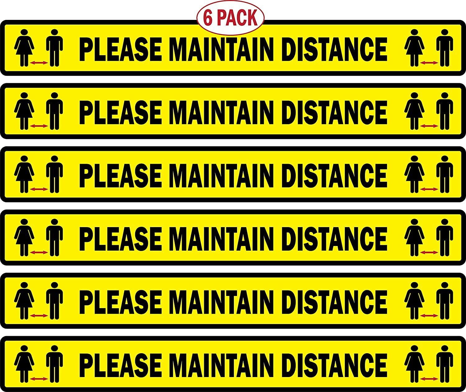 Social Distancing Floor Decals 6 Decals Per Pack 3 5 X 27 Warning