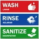 ASSURED SIGNS Wash Rinse Sanitize Sink Labels for 3 Compartment Sink ...