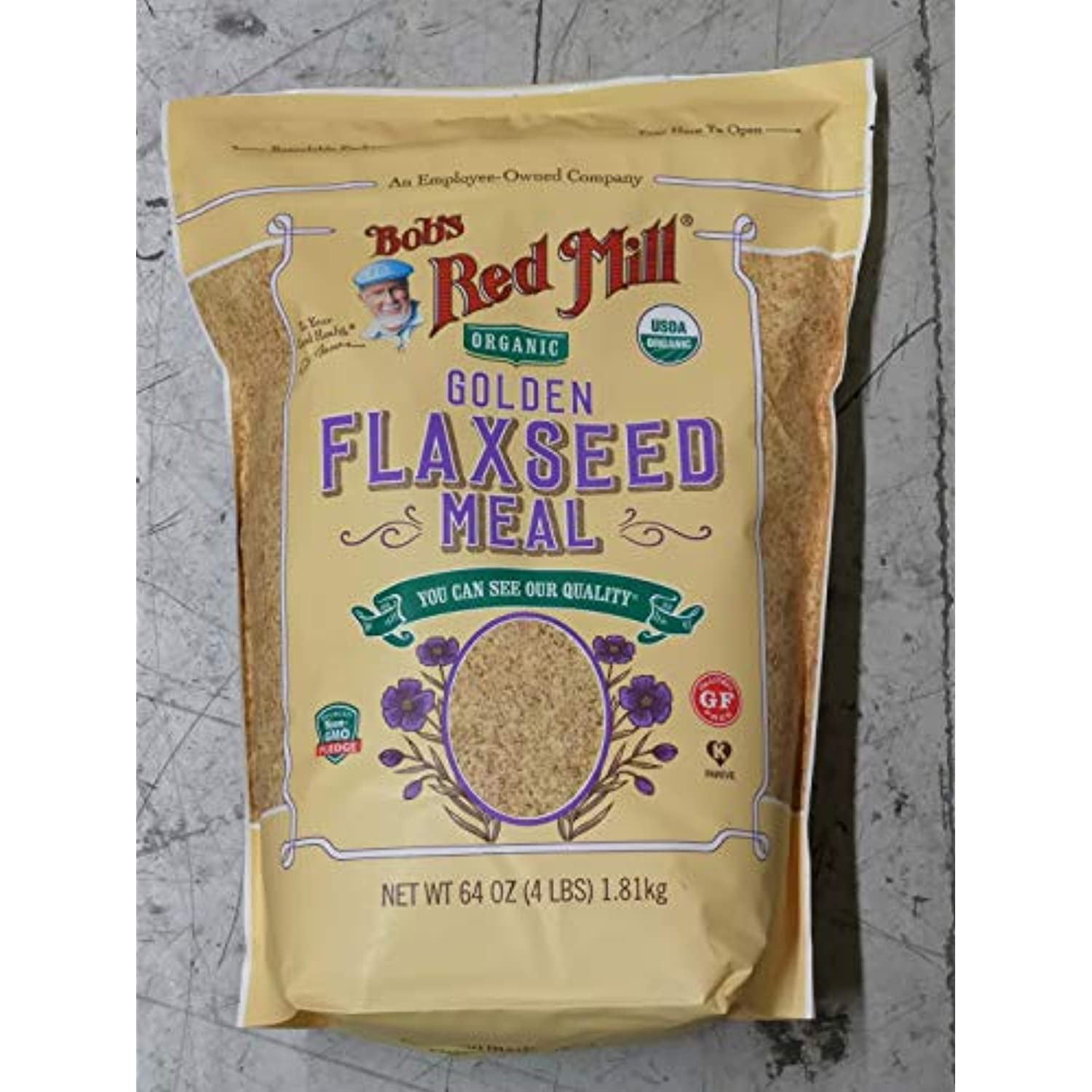 64Oz Organic Whole Ground Golden Flaxseed Meal Bobs Red Mill (4 Pounds ...