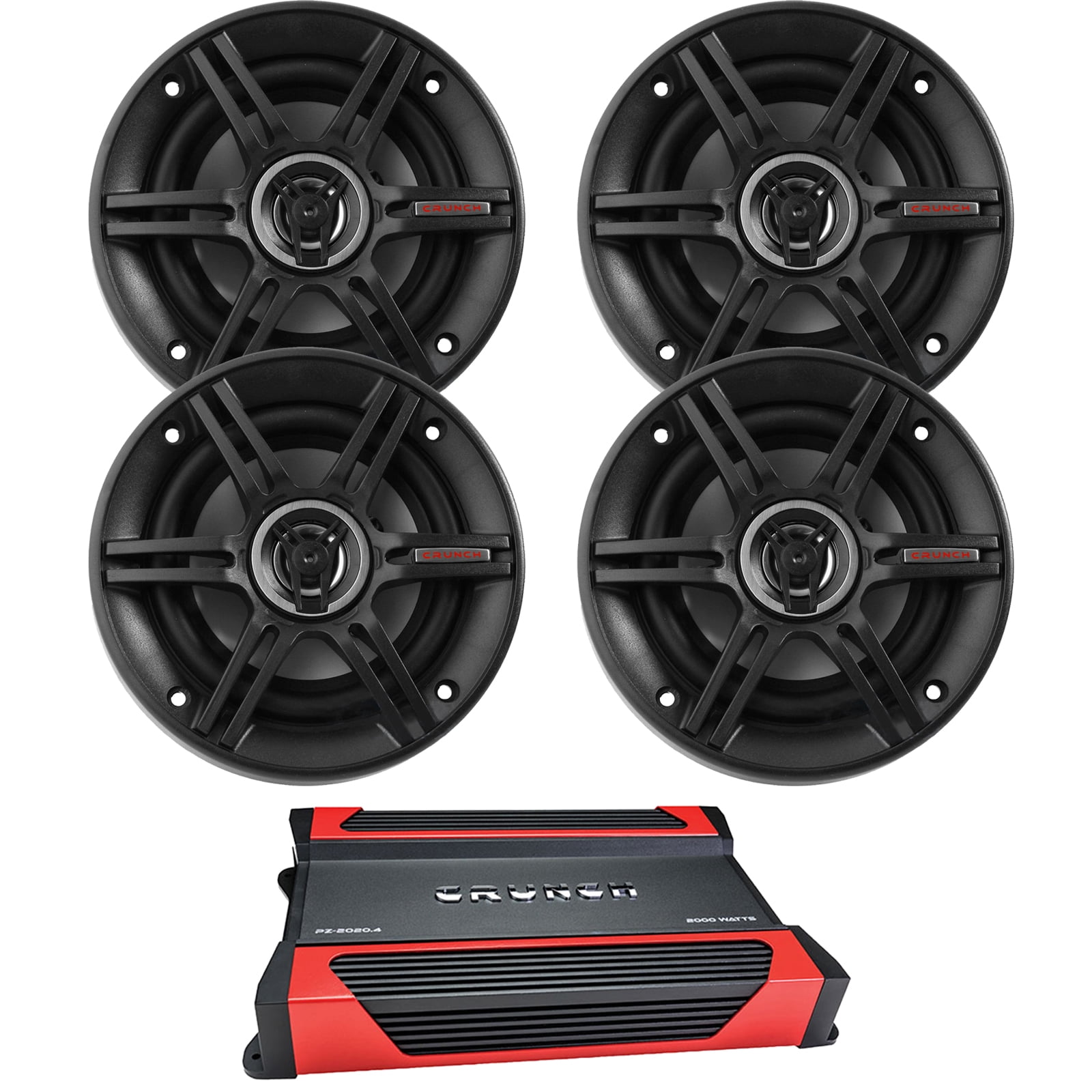 4 x Crunch 5.25" 2-Way 250W Max Power Coaxial Full Range Automotive ...