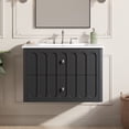 AUU 30-Inch Modern Wall-Mounted Floating Bathroom Vanity – Oval Knobs ...