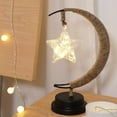 EGYMEN LED Starry Night Lamp, Wrought Iron Moon Light, Battery-Operated ...