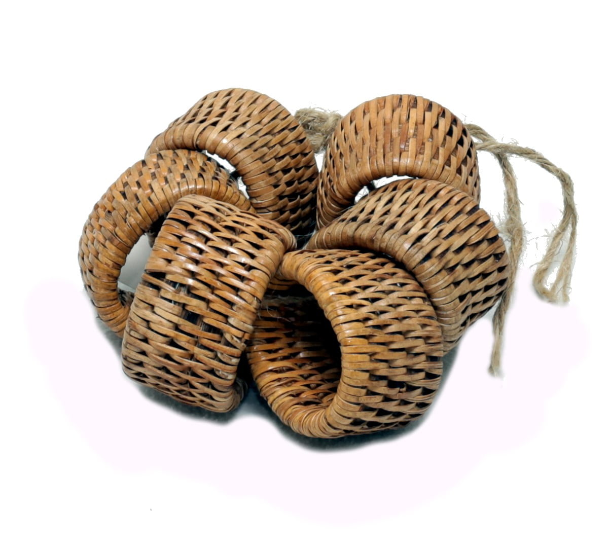 Artifacts Rattan 6-Piece Oval Napkin Ring Set - Walmart.com - Walmart.com