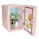 Personal Chiller Mini Fridge with LED Lighted Mirror Door, Coral ...