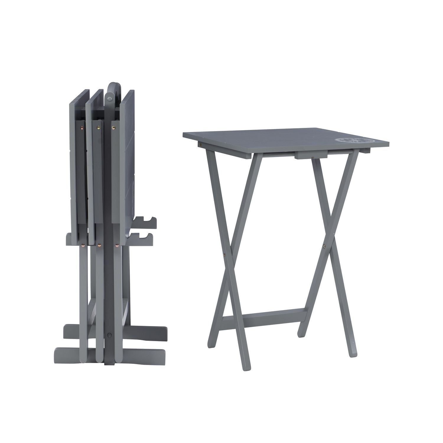 Click here for Linon Surry Dark Grey Compass Tray Table Set prices