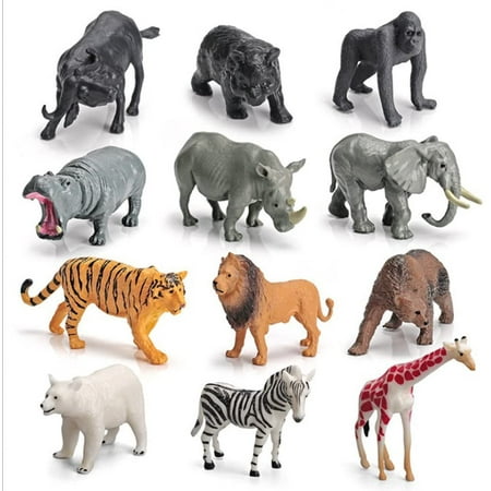 Animal Figurines Toys, 12Pcs Simulation Wild Animal Figurines Model ...