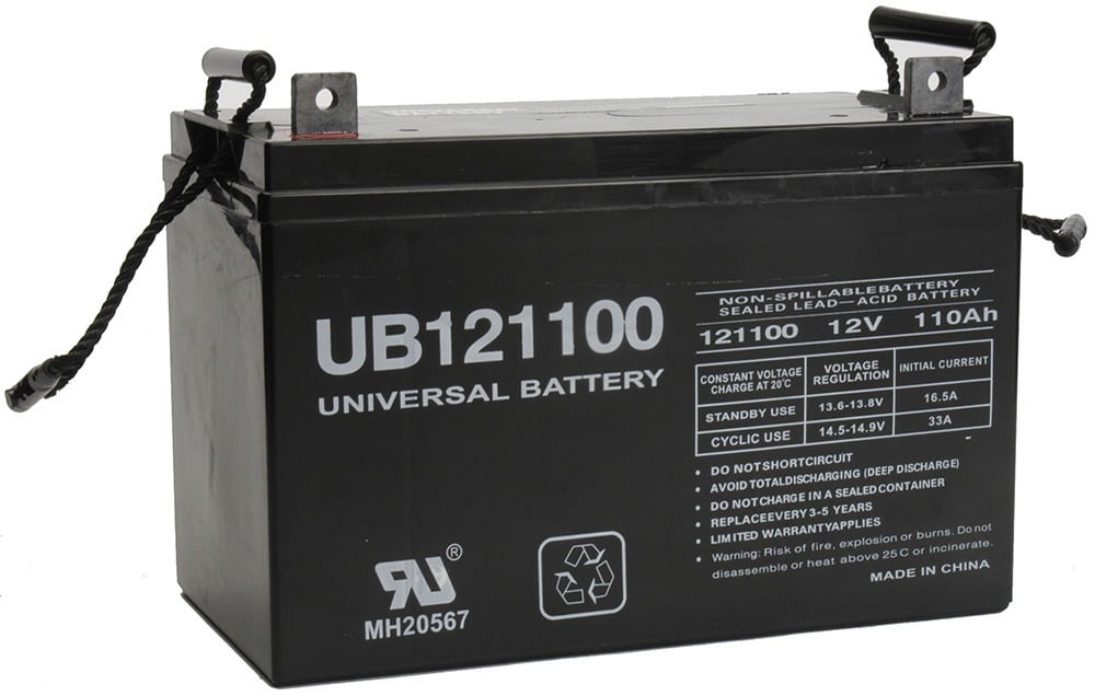 Universal Power Group UB121100 12V 110AH AGM Deep Cycle Marine/RV Lead ...