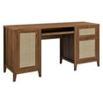 "Modway Modern Soma 63"" Office Desk with Drawers in Walnut Furniture ...