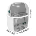 2 Tier Plastic Dish Drying Rack, Drain Board with Lid Cover Cutlery ...