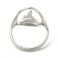 304 Stainless Steel Whale Tail Adjustable Ring for Women Stainless ...