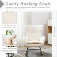 KINFFICT Upholstered Nursery Rocking Chair, Comfy Indoor Chair for ...