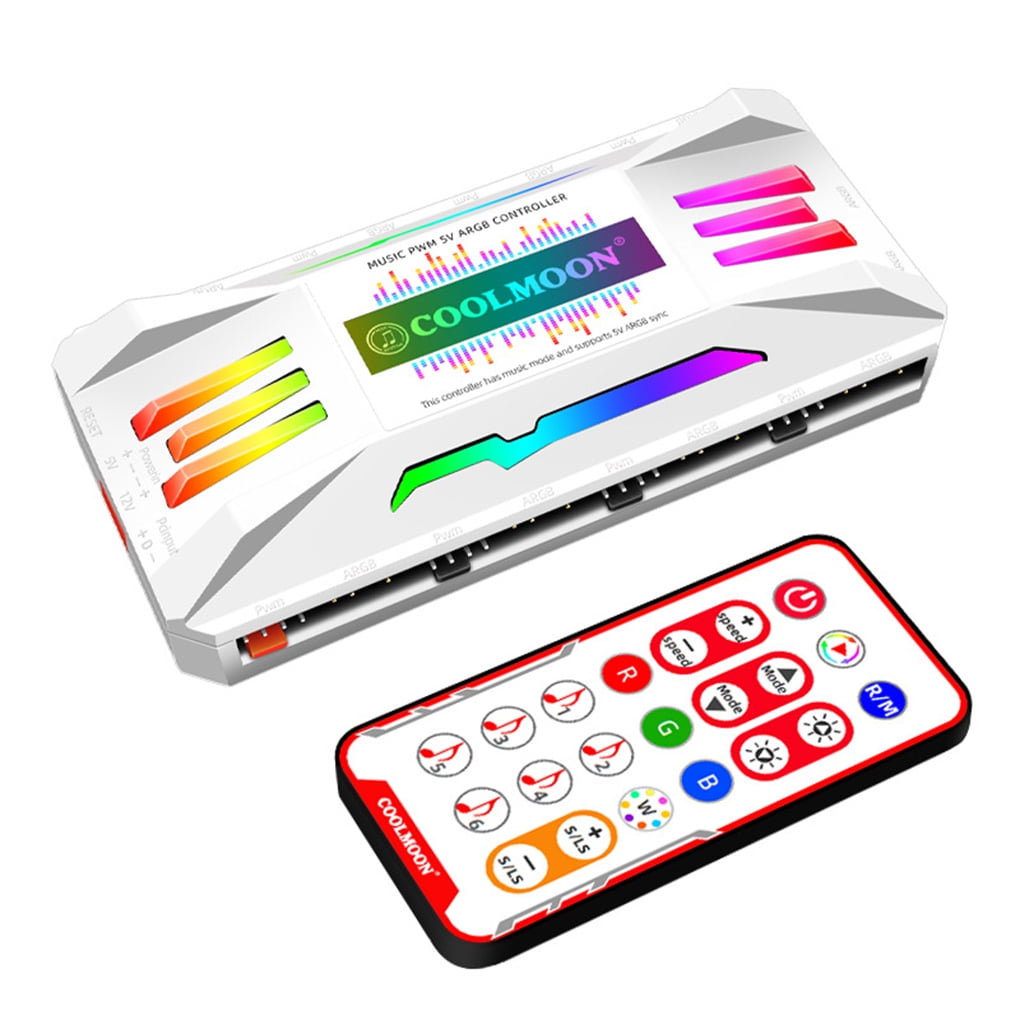 Linyer Coolmoon P-ARGB Controller 4-Pin PWM Temperature Control 5V 3 ...