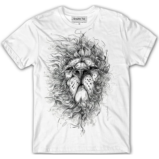 Lion design t shirt, hand drawn t shirt design - Walmart.com