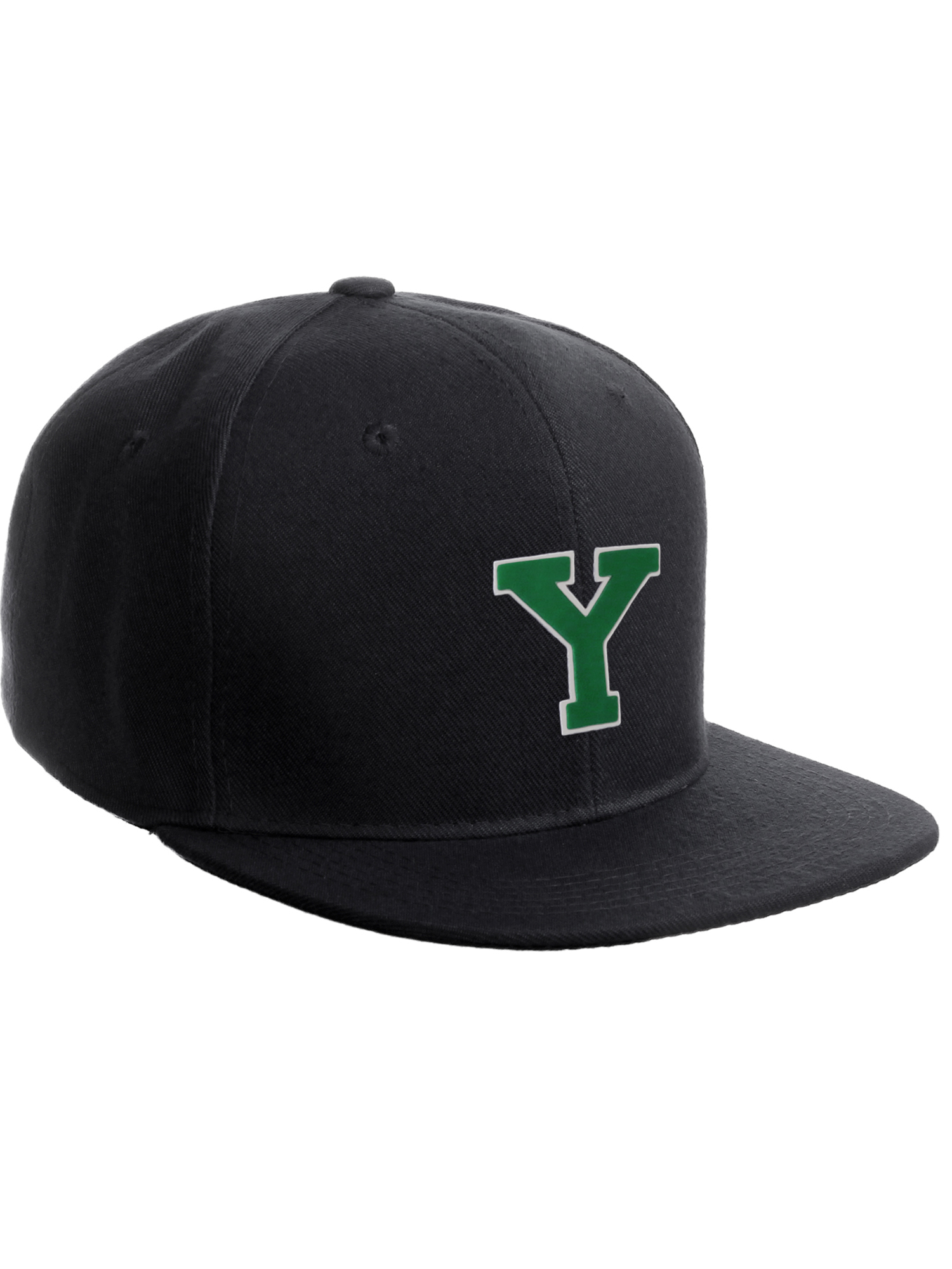 Classic Snapback Hat Custom A to Z Initial Raised Letters, Black Cap ...